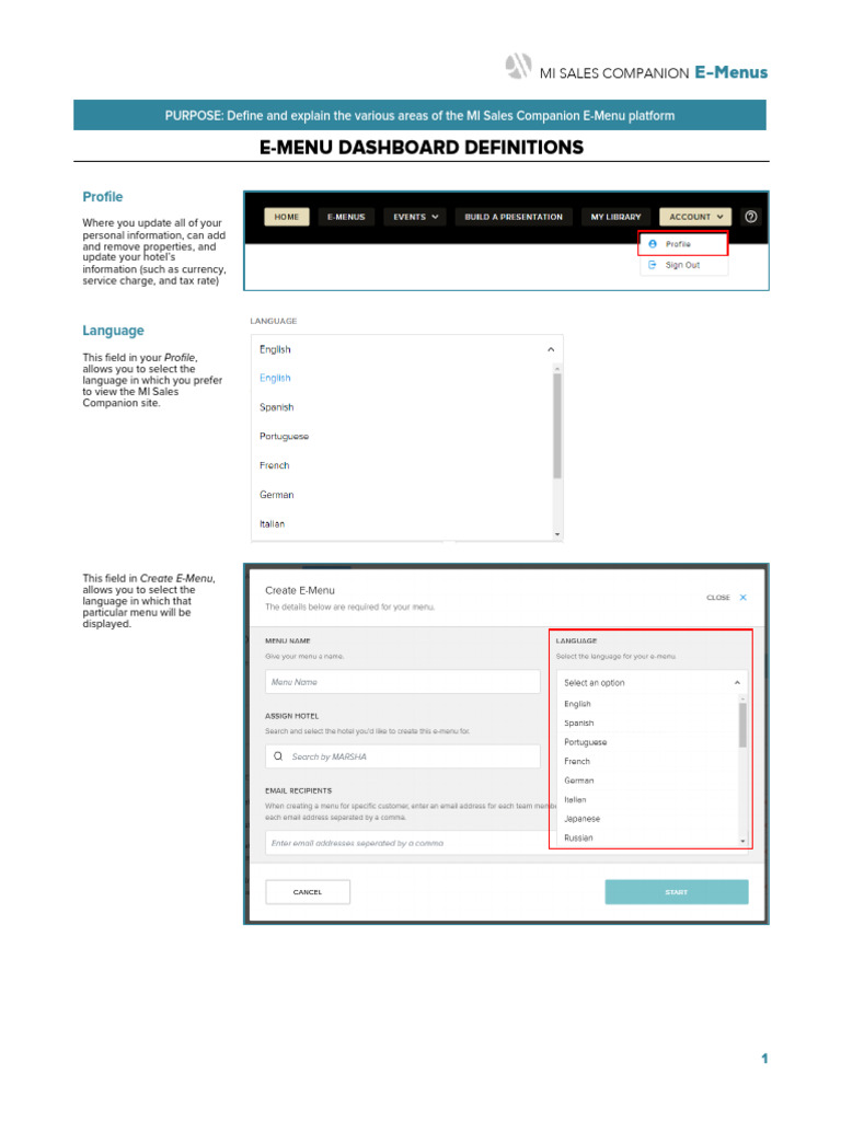 Menus - Dashboard Definitions | PDF | Menu | Icon (Computing)
