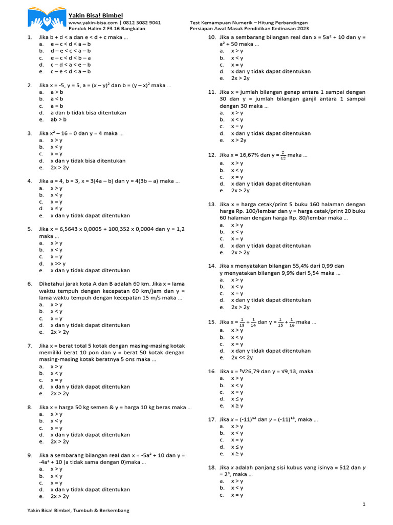 TIU SKD - Numerik - Hitung Perbandingan | PDF
