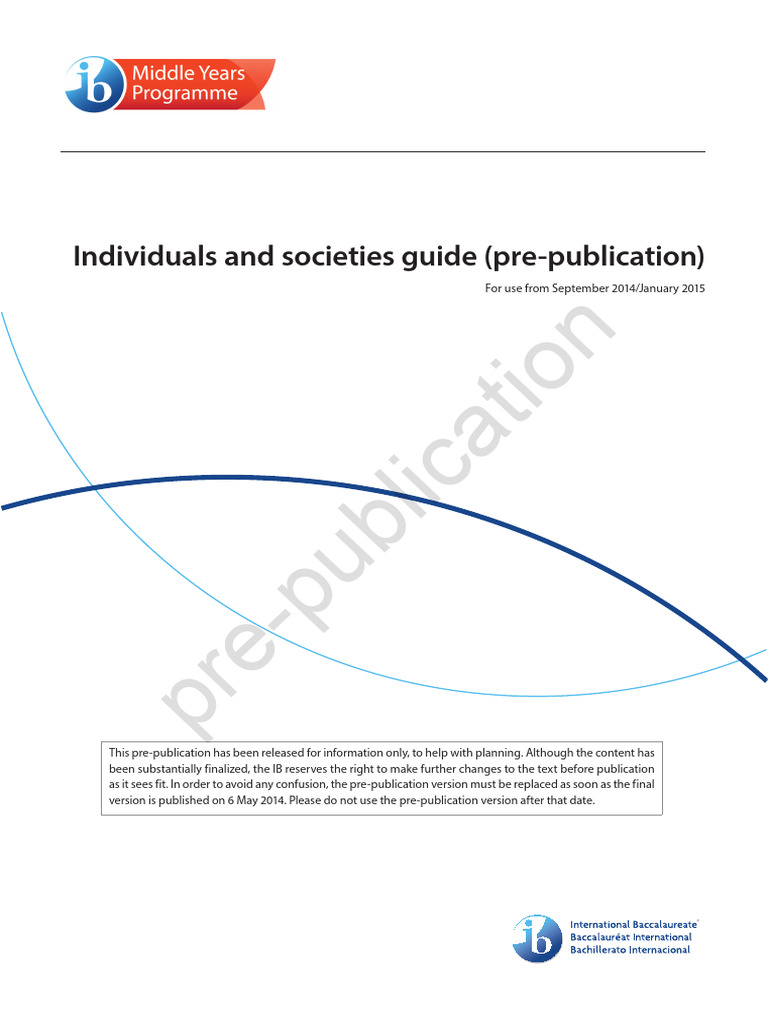 MYP Individuals and Societies Guide | PDF | Learning | Concept