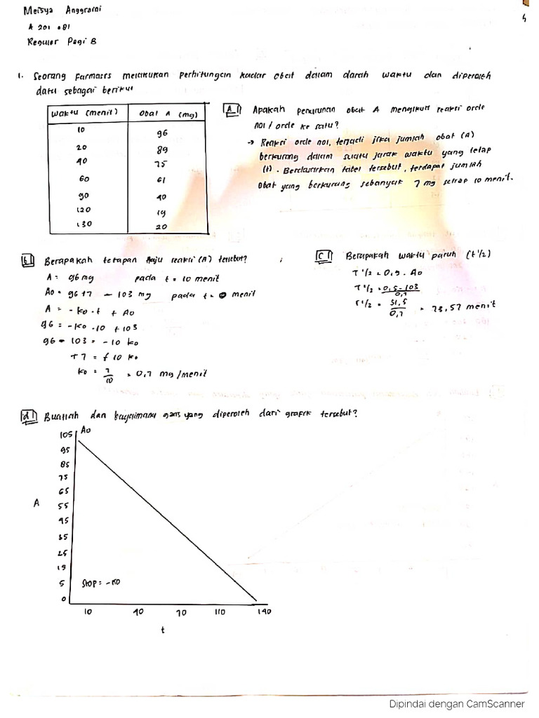 Meisya Anggraini - A 201 081 - Tugas Farmakokinetika | PDF