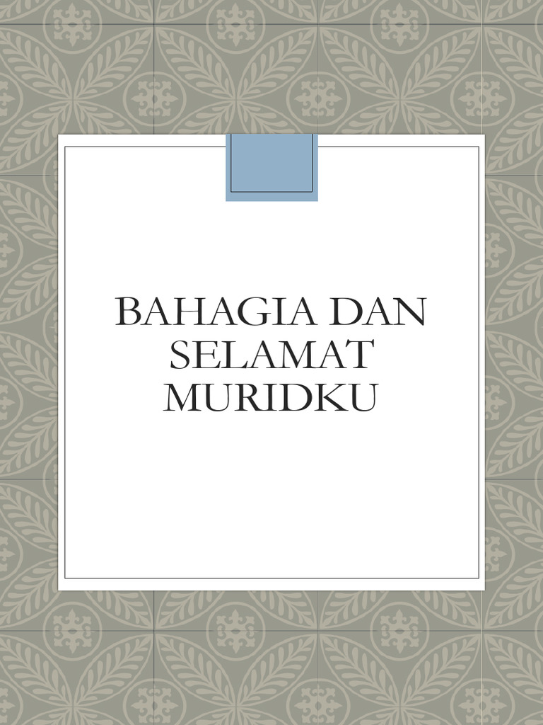 Pesan Bahagia untuk Muridku | PDF