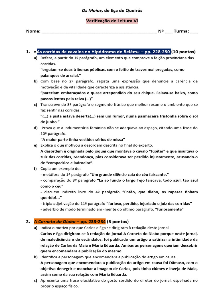 Análise de "Os Maias" de Eça de Queirós | PDF | Linguística