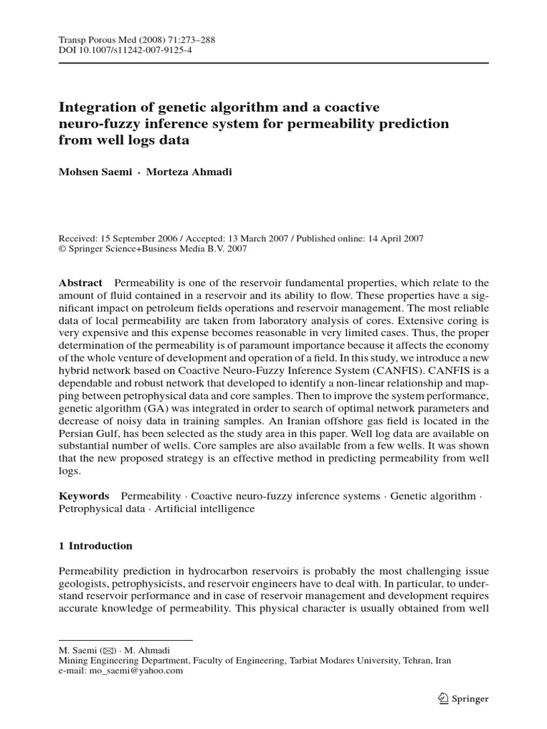 Saemi 2007 | PDF | Fuzzy Logic | Artificial Neural Network