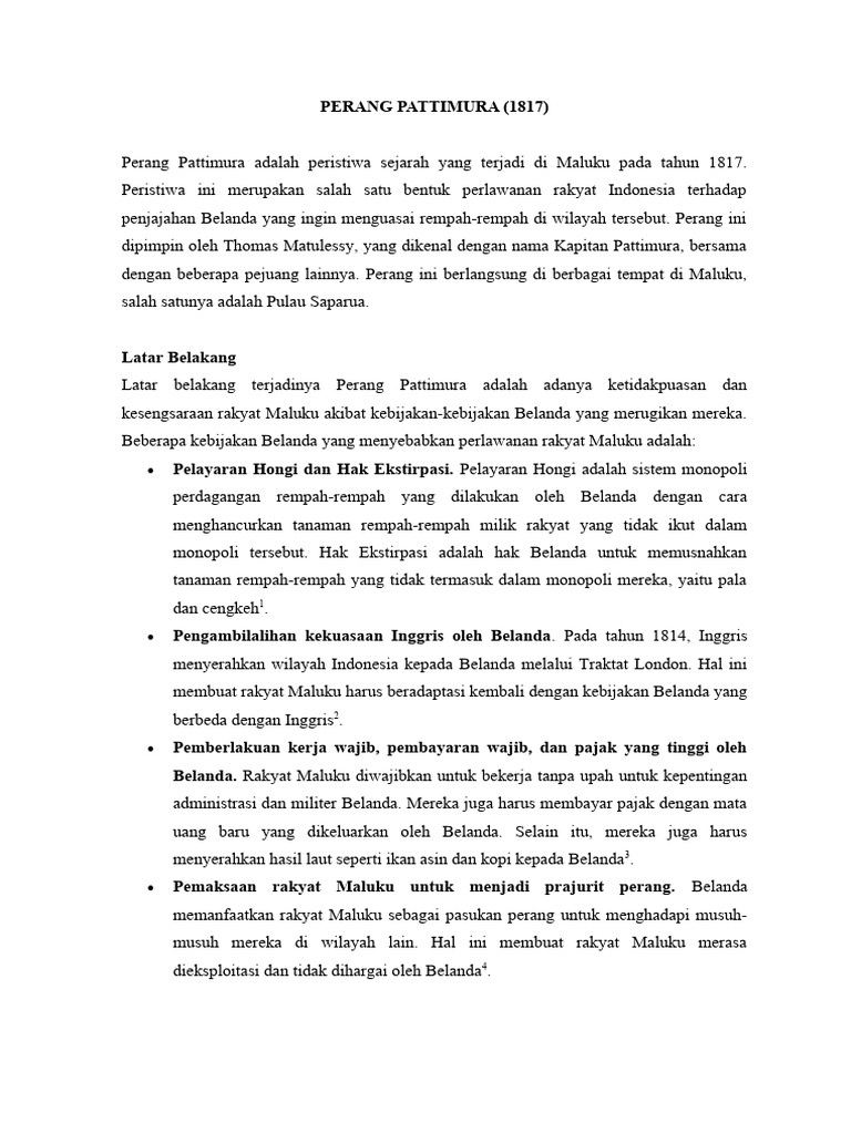 Perang Pattimura | PDF