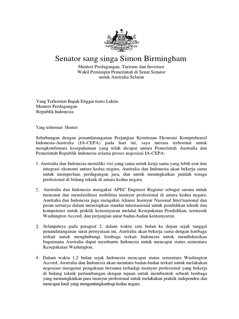 Iacepa Side Letter Mutual Recognition Professional Engineers Id1 | PDF