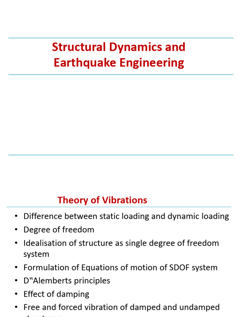 Dynamics of Earthquake Engineering | PDF