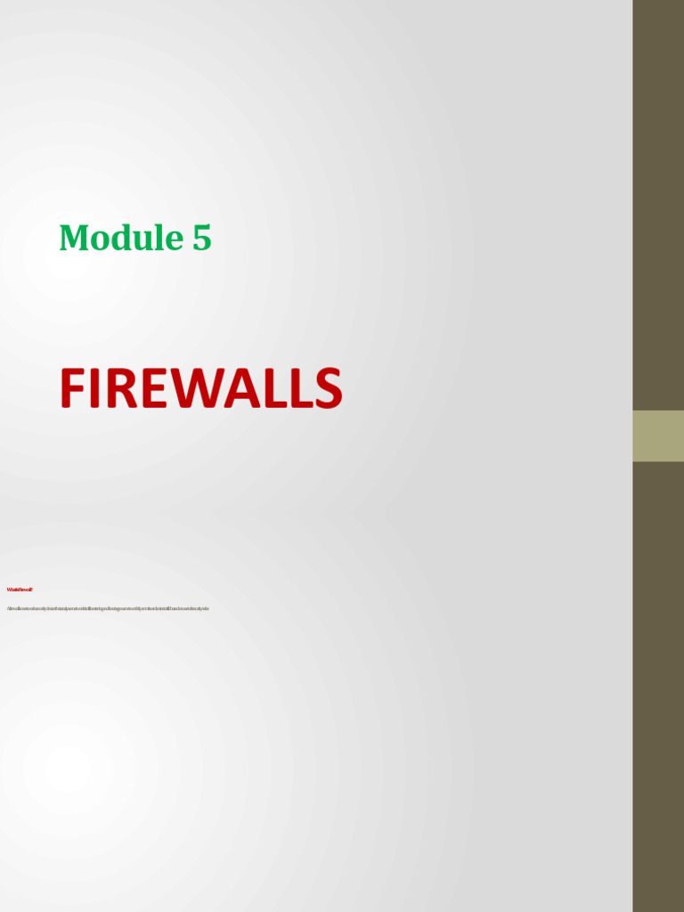 Module 5 Firewalls | PDF | Business | Computers