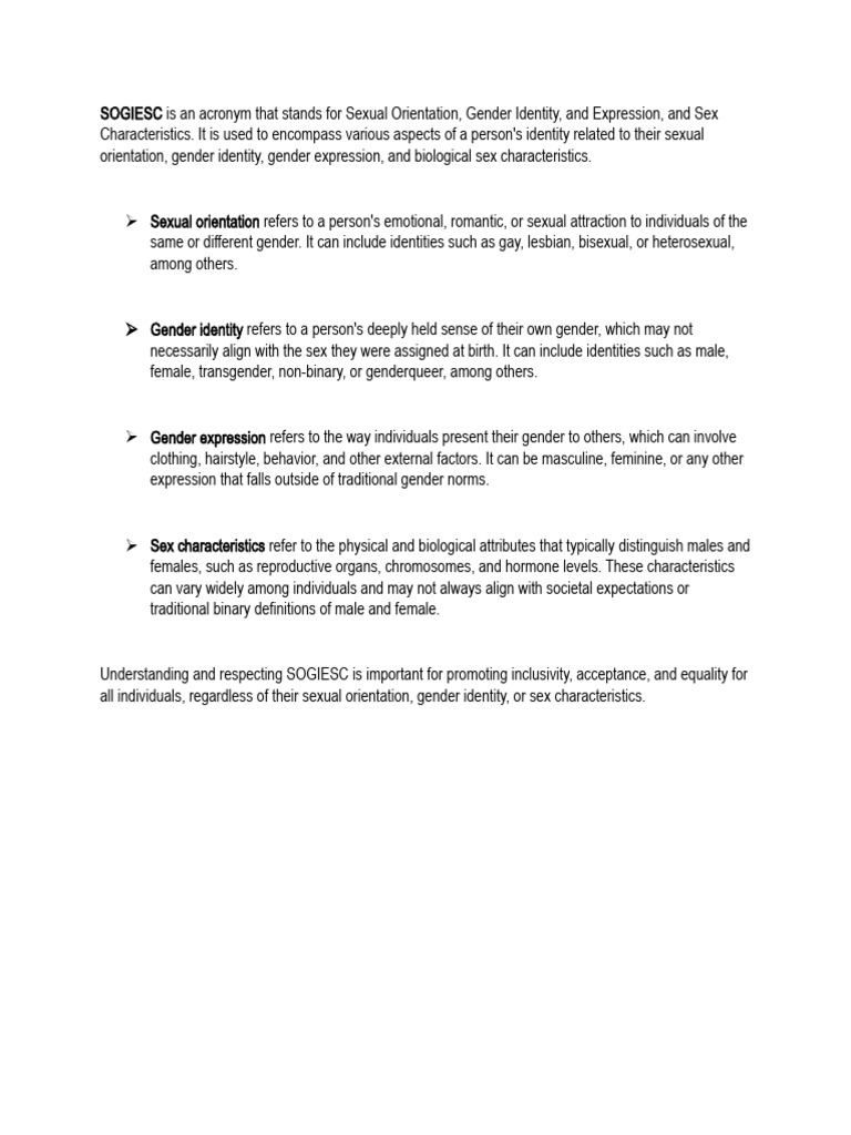 Understanding SOGIESC: Key Concepts | PDF