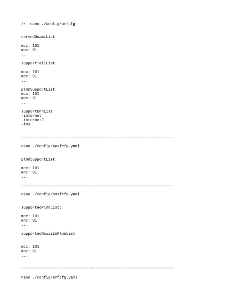 5G Network Configuration Files | PDF