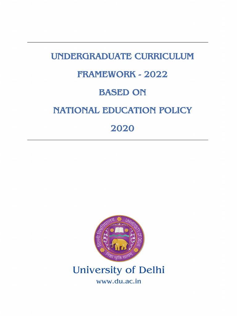 NEP - UGCF Structure For 4 Year UG Programmes | PDF