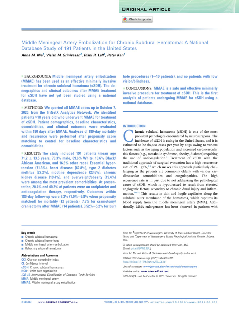 SDH MMA Embol | PDF | Comorbidity | Clinical Medicine