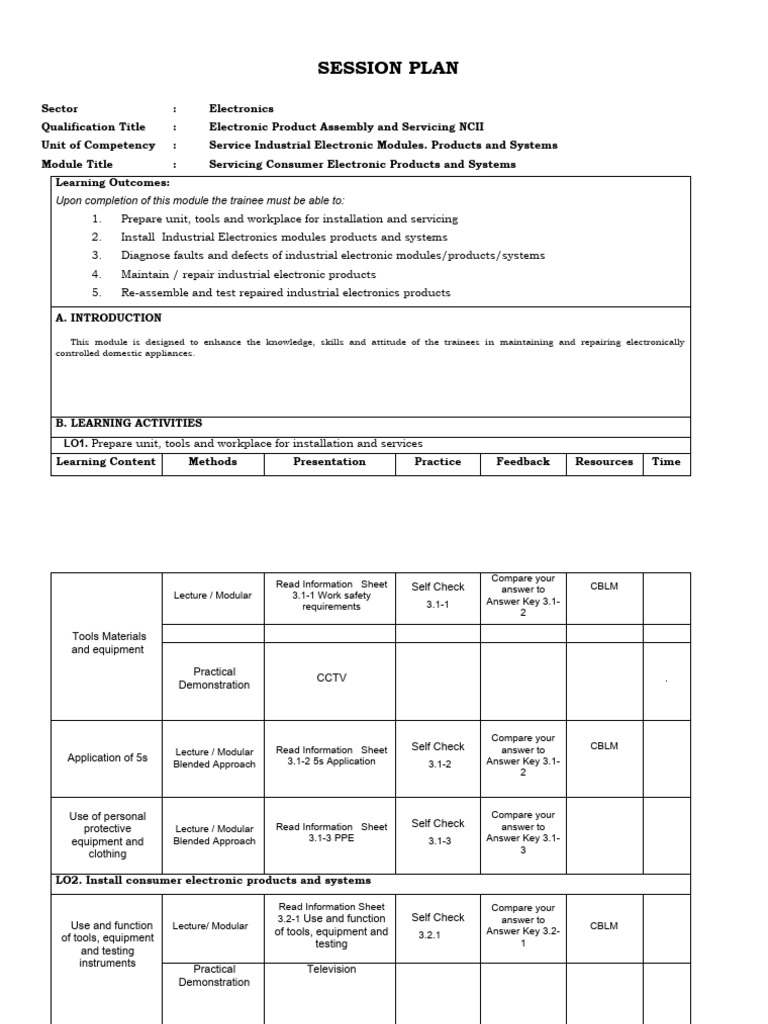 SESSION PLAn COC3 | PDF | Electrical Engineering | Electronics