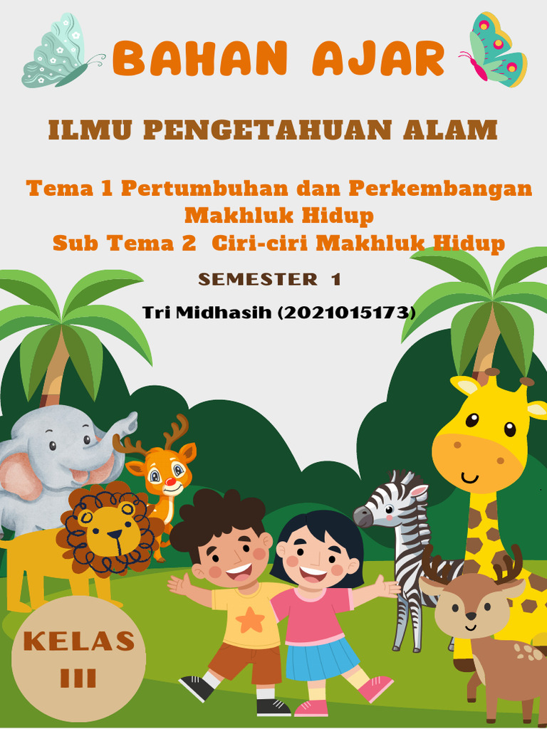 Bahan Ajar Ipa Kelas 3 SD Ciri-Ciri Makhluk Hidup | PDF Bahan Ajar Ipa Kelas 3 SD Ciri-Ciri Makhluk Hidup | PDF
