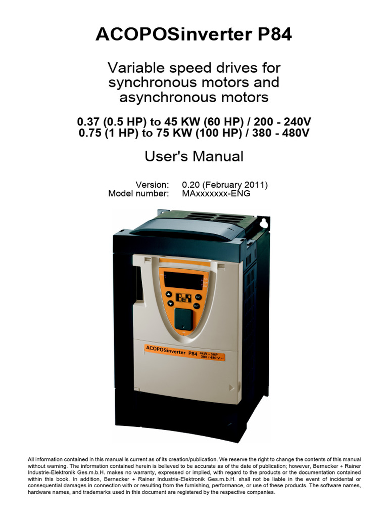 B&R - ACOPOSinverter P84 Installation Manual LP en | PDF | Capacitor | Direct Current