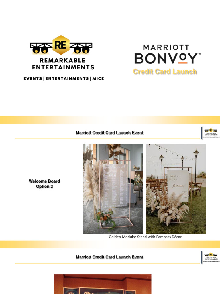 Remarkable - Marriott Credit Card Launch Event With Cost Proposal | PDF