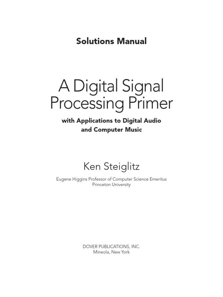 A Digital Signal Processing Primer Pdf Sampling Signal Processing