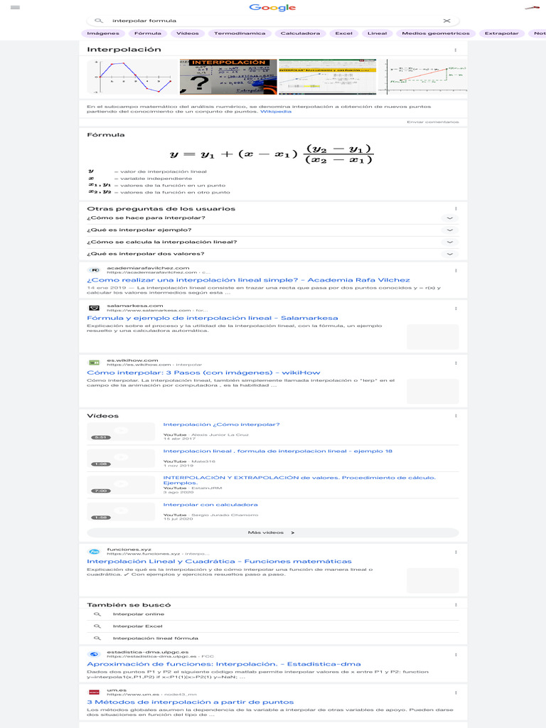 Interpolar Formula - Buscar Con Google | Descargar gratis PDF ...