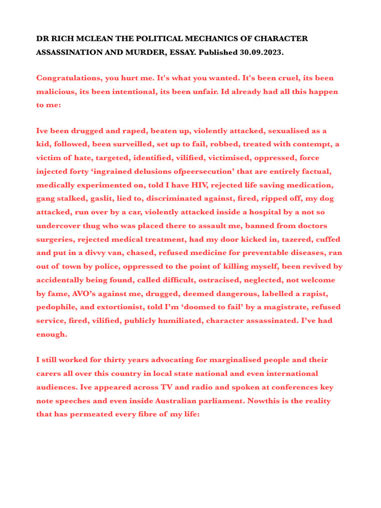 30.09.2023 DR Rich Mclean The Political Mechanics of Charactor ... 30.09.2023 DR Rich Mclean The Political Mechanics of Charactor ...