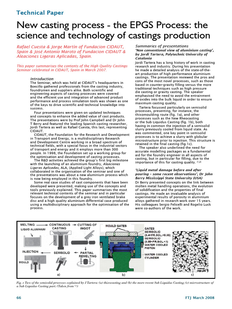 New Casting Process - The EPGS Process The Science and Tech of Casting Production Mar 08 Web ...