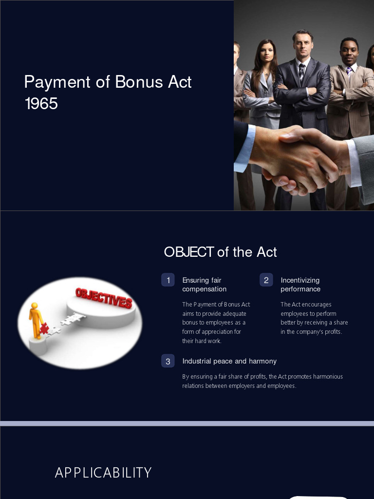 Payment of Bonus Act 1965 FINAL (1) | PDF | Employment | Salary