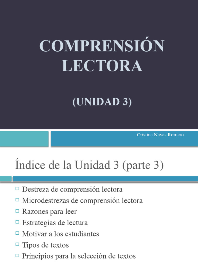 Unidad 3 Comprensión Lectora | PDF
