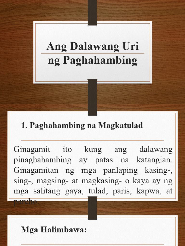 Ang Dalawang Uri NG Paghahambing | PDF Ang Dalawang Uri NG Paghahambing | PDF