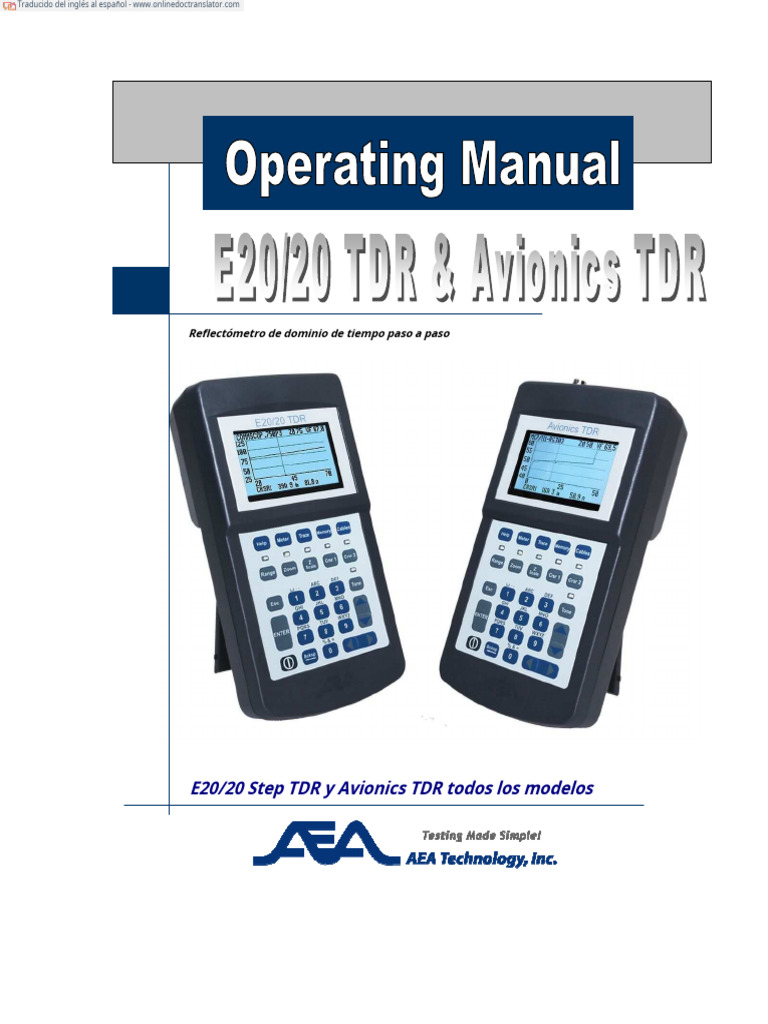 E2020 - and - Avionics - TDR - Operator - Manual-04 2022 (001-030) .En ...