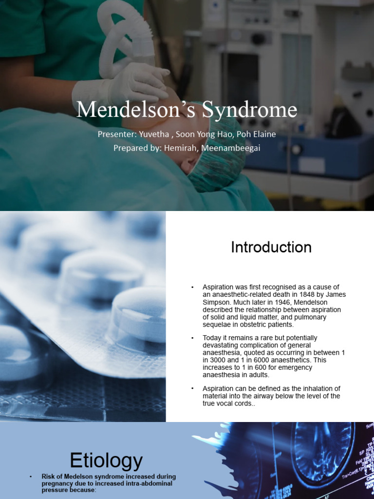Mendelson's Syndrome | PDF | Pneumonia | Cough