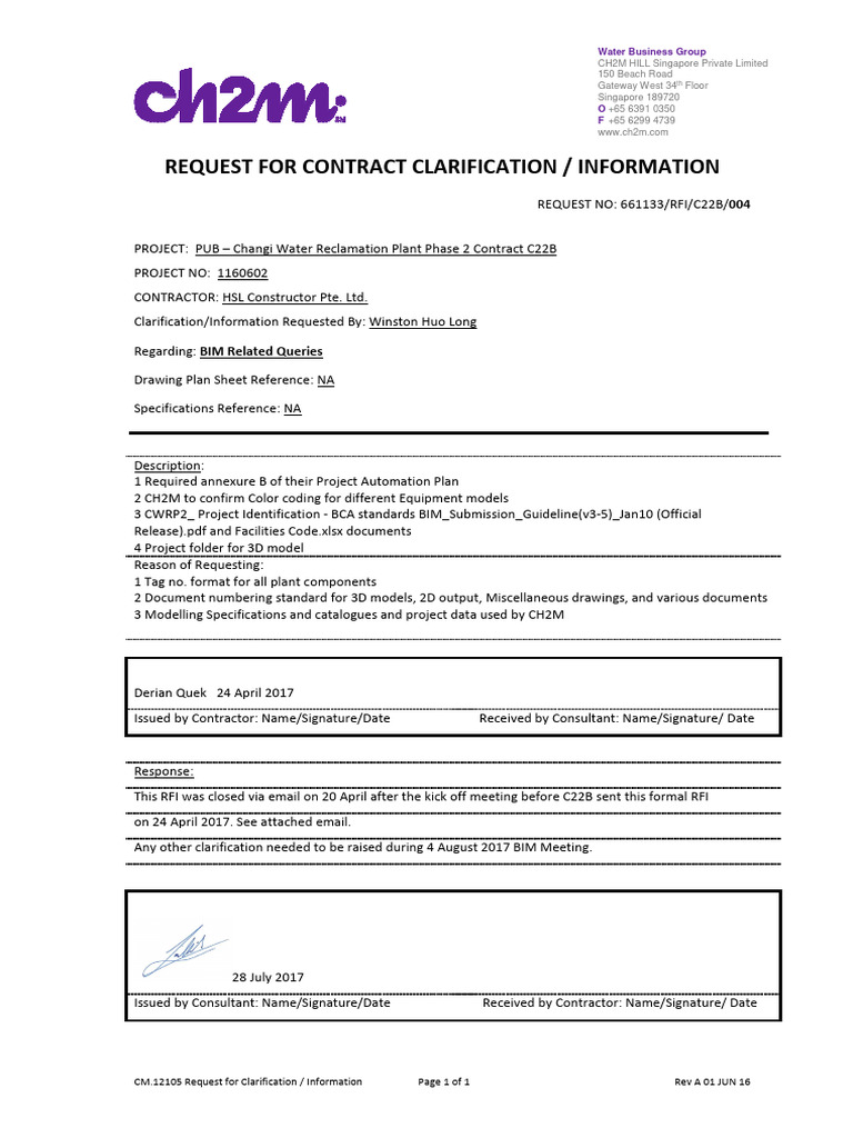Reply To RFI 004 - BIM Related Queries | PDF | Building Information Modeling | Software
