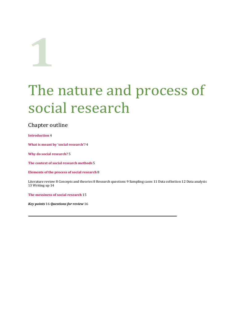 Nature and Process of Social Research | PDF | Science & Mathematics