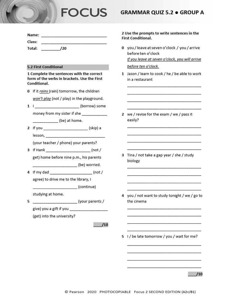 Focus2 2E Grammar Quiz Unit5 2 GroupA | PDF Focus2 2E Grammar Quiz Unit5 2 GroupA | PDF