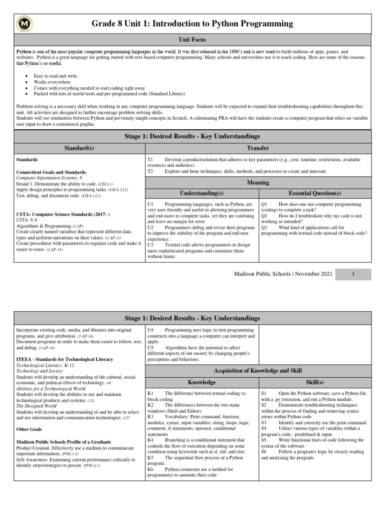 Grade8Unit1 3DModelingPrinting | PDF | Computer Programming | Programming