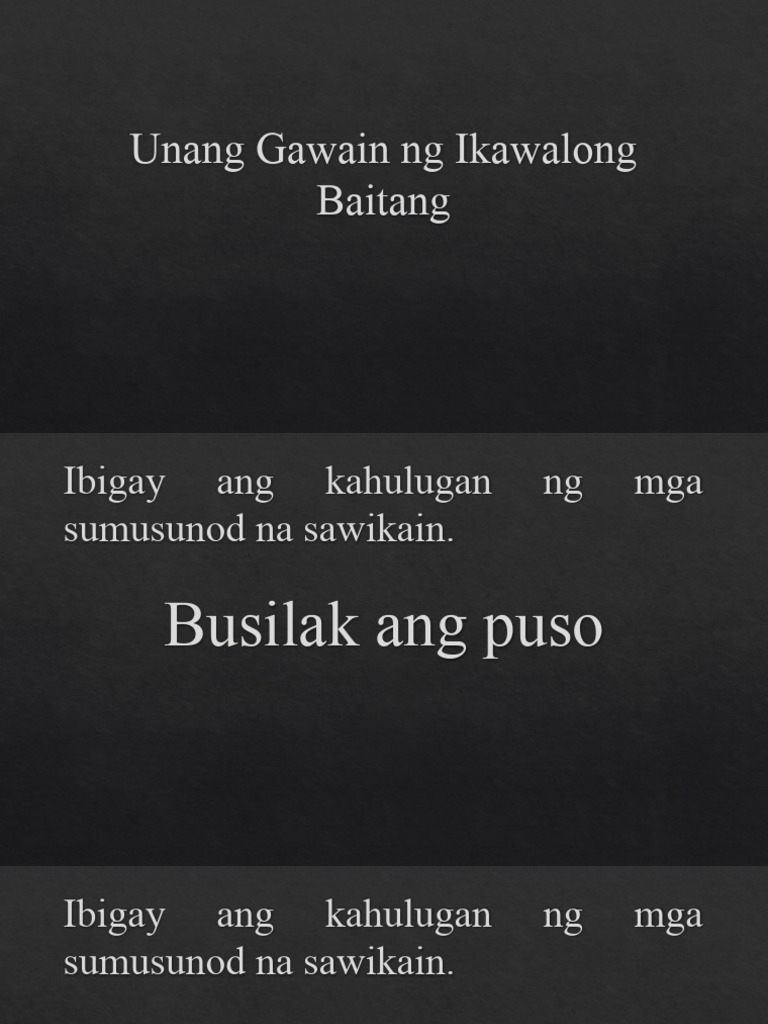 Unang Gawain NG Ikawalong Baitang | PDF
