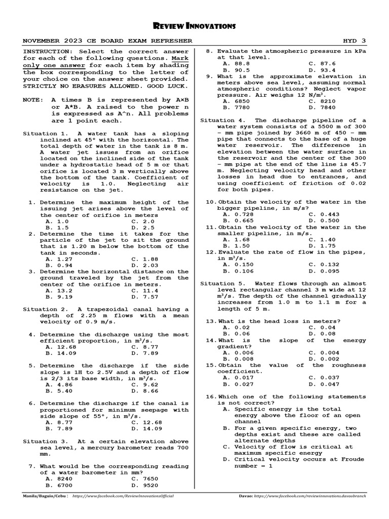 Hyd Ref 3 2 | PDF | Pressure | Fluid Mechanics