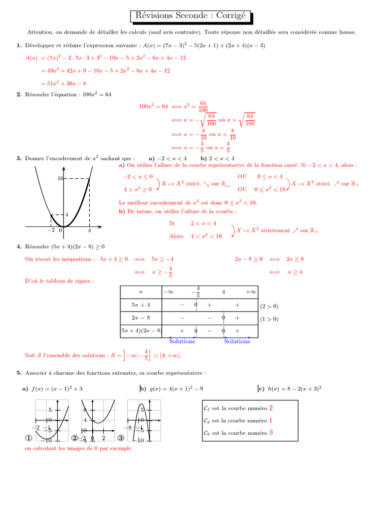 Maths Correction Révision | PDF | Objets mathématiques | Mathématiques ...