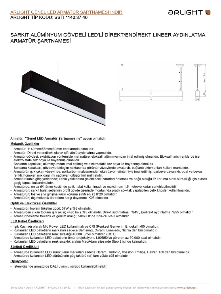 Arlight Stella - Single - Sarkit - Opal (Direkt - Endirekt) | PDF