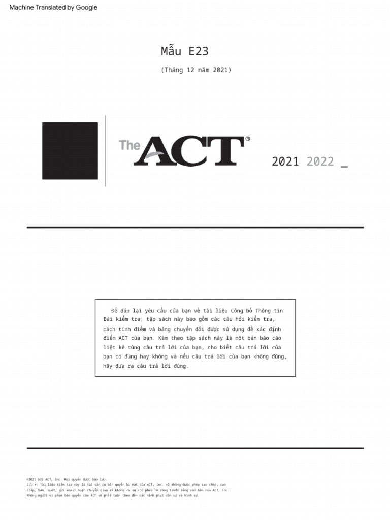 ACT 202112 Form E23 | PDF