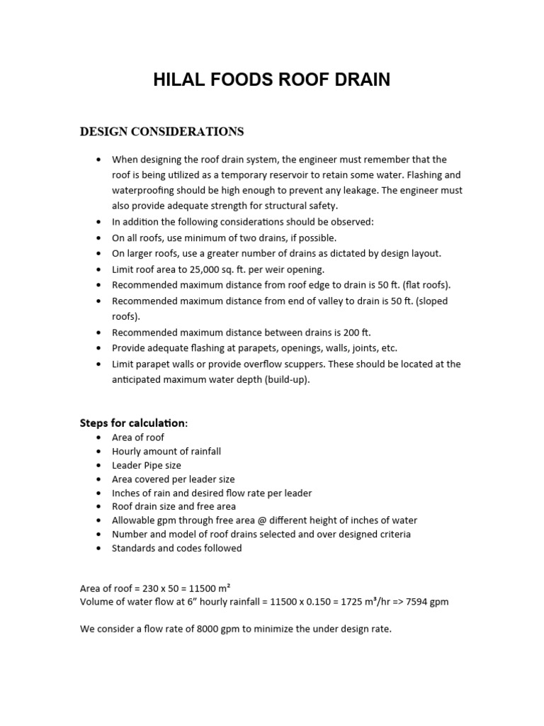 Roof Drain Calculation | PDF | Roof | Screw
