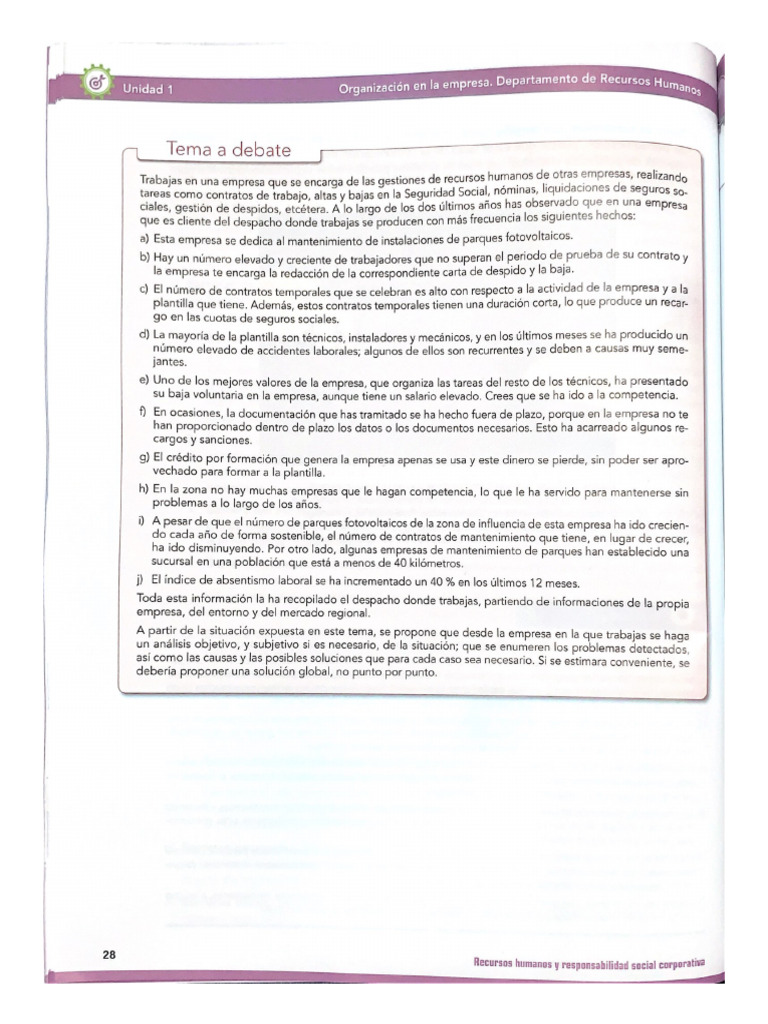 RRHH y Responsabilidad Social Corporativa Part.2 Ejercicios | PDF