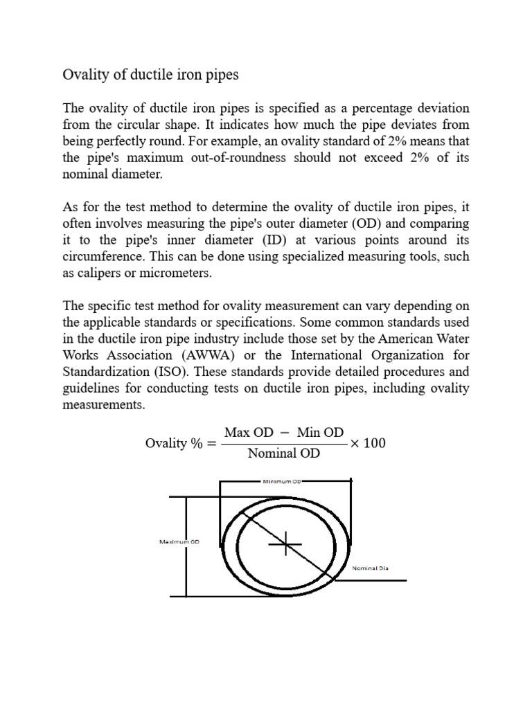 Ovality of Ductile Iron Pipes | Download Free PDF | Pipe (Fluid ...