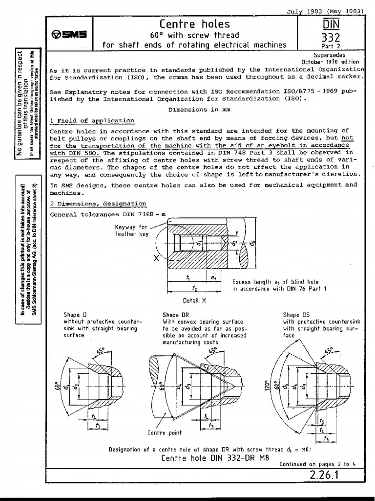 Din 332-2-1983 | PDF