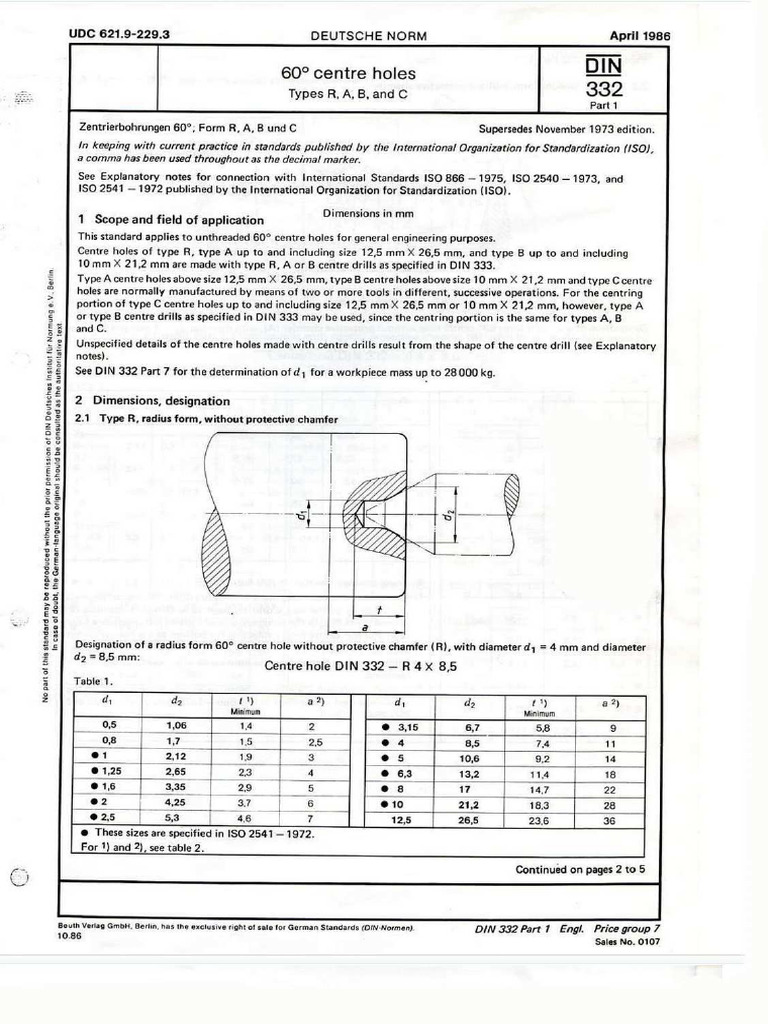 Din 332-1eng | PDF