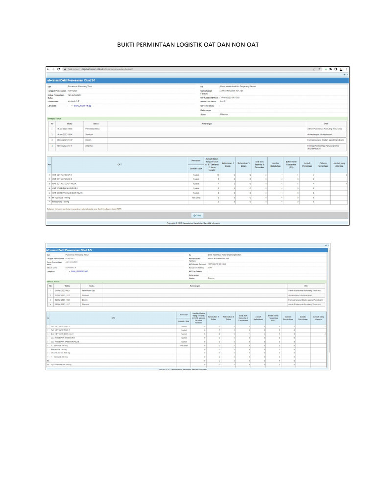 Bukti Permintaan Logistik Oat Dan Non Oat | PDF