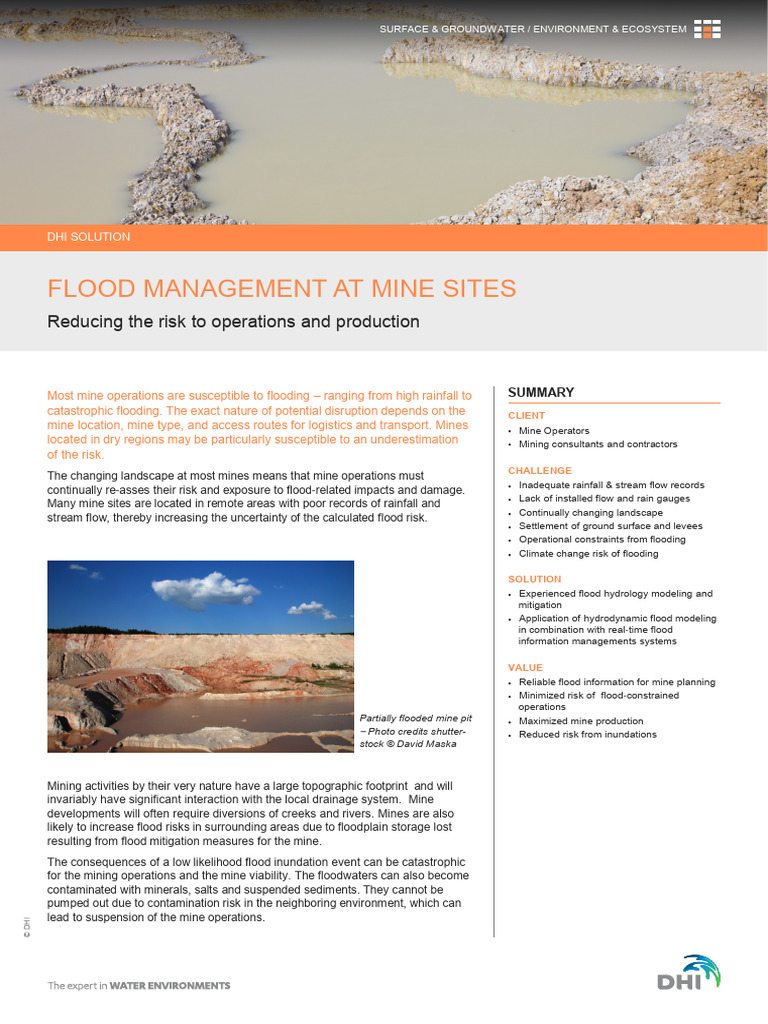 2 - Flood Management at Mine Sites - DHI Mining Solution Flyer | PDF ...