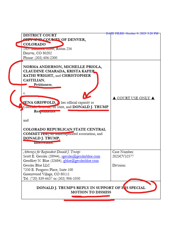 Trump Motion To Dismiss Colorado 14th Amendment Doesnt Apply | PDF ... Trump Motion To Dismiss Colorado 14th Amendment Doesnt Apply | PDF ...
