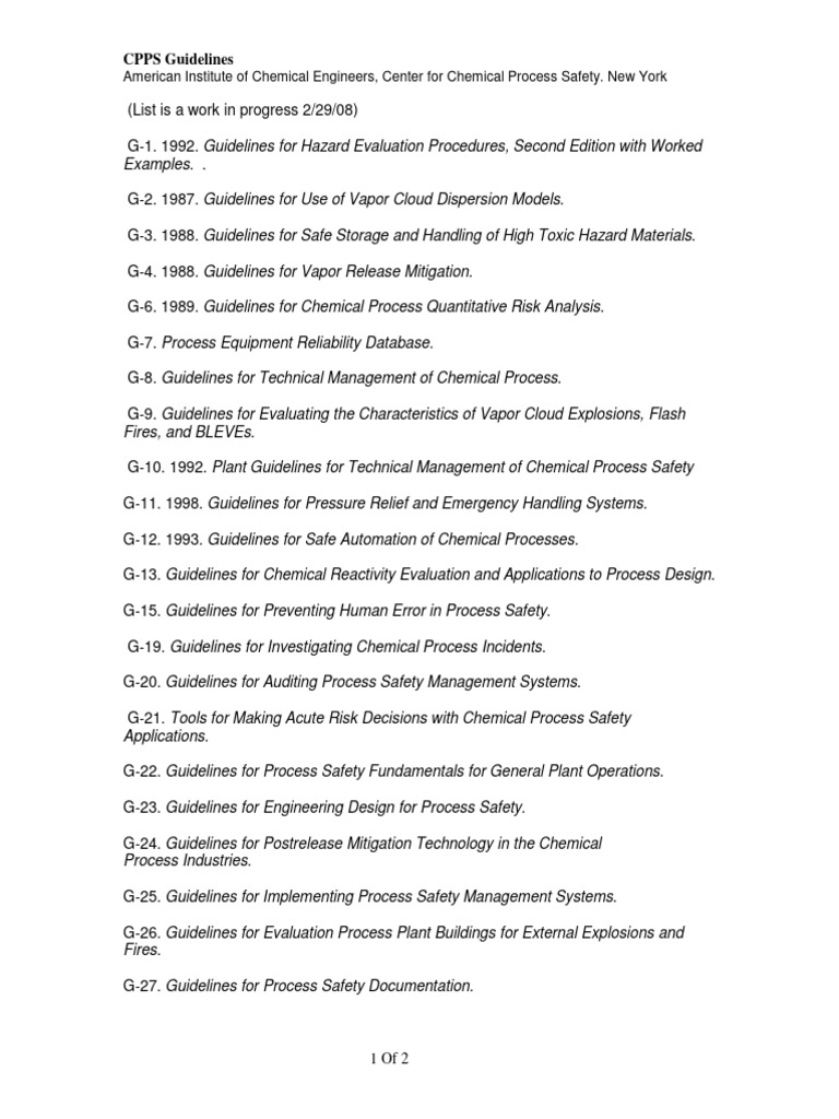 CCPS Guidelines | PDF | Reliability Engineering | Risk