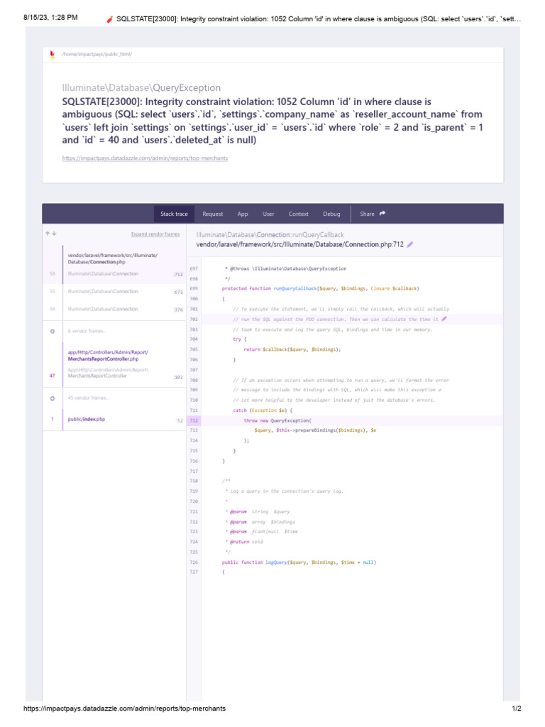 POS Error Code On Top Merchant Report | PDF | Sql | Computer Science