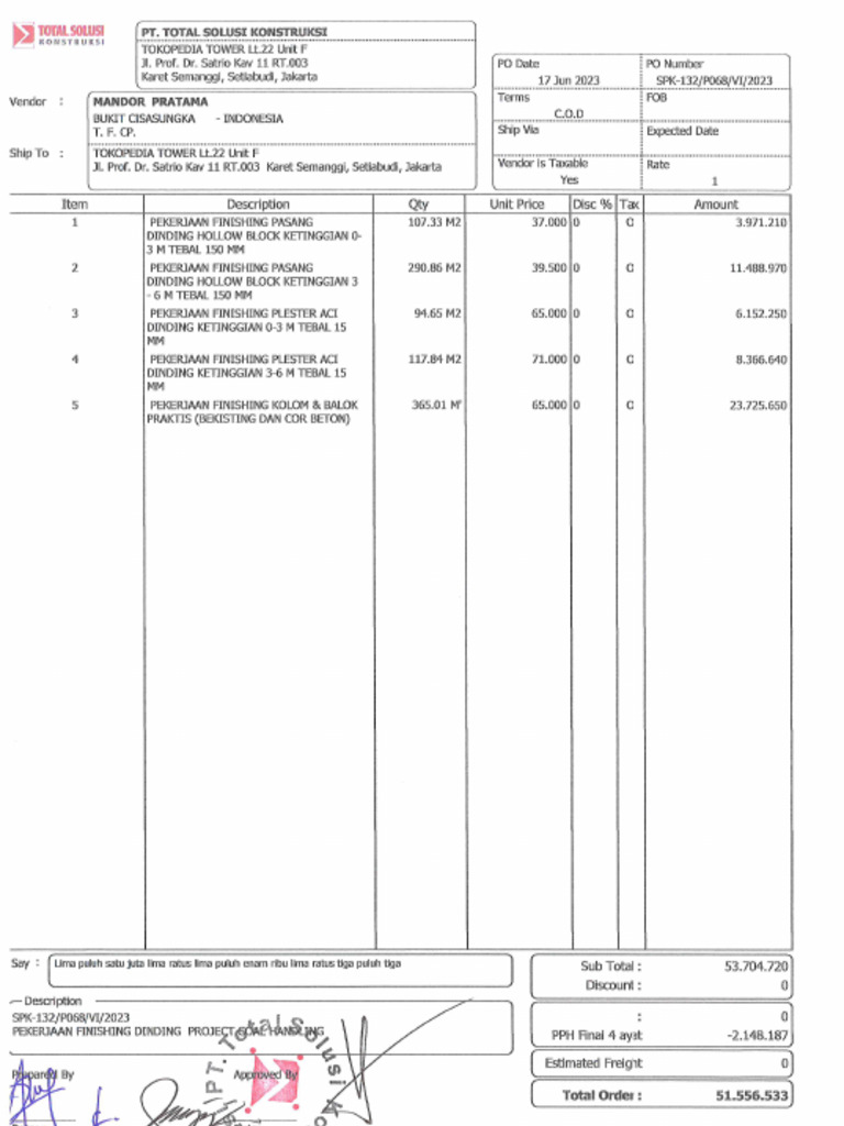 SPK-132-P068-VI-2023 Mandor Pratama | PDF