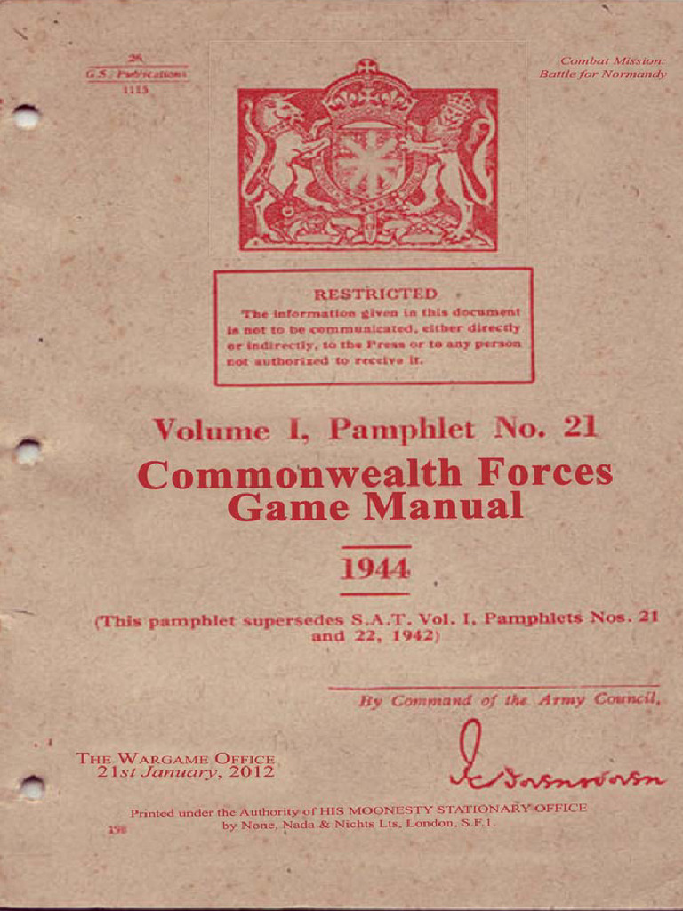 CMBN Commonwealth Forces Manual | PDF