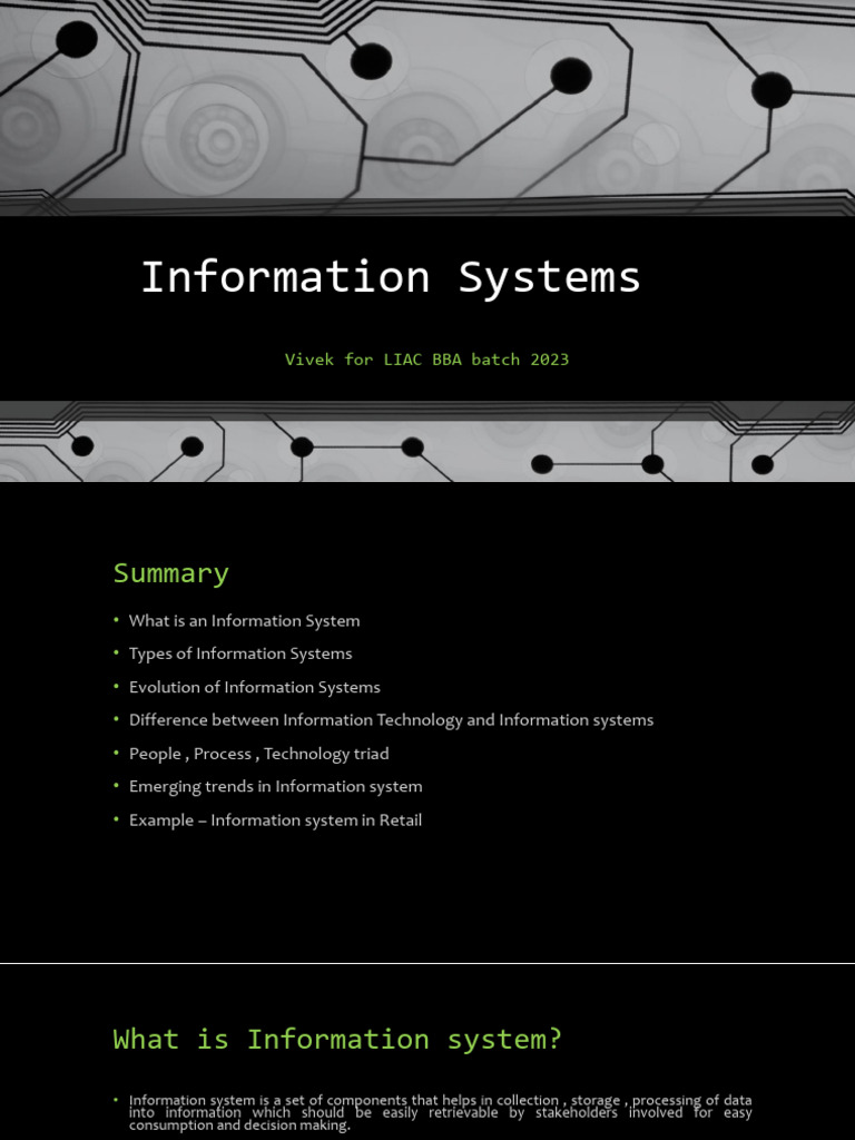 Introduction To Information Systems | PDF | Information System | Information